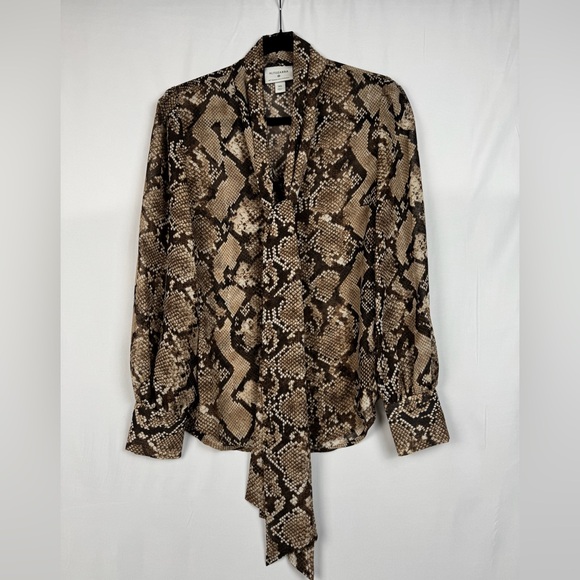 Altuzarra | Shirts | Altuzarra Tan And Brown Snake Print Top | Poshmark